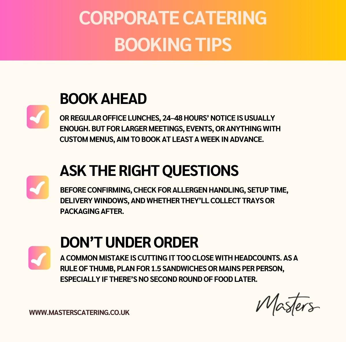 5 Best Office Catering Companies in London - Masters Catering